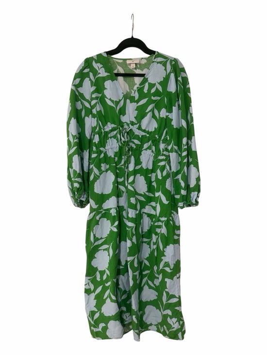 kate spade | Dresses | Kate Spade Green And White Floral Tiewaist Midi ...